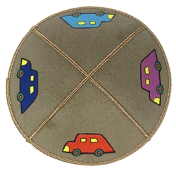 Suede Cars Kippah - Alljudaica